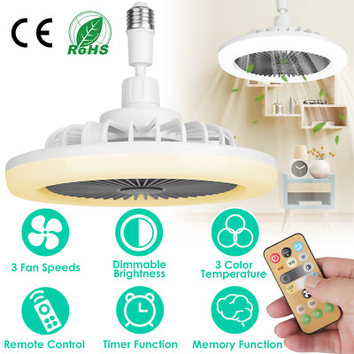 E27 Socket Ceiling Lights With Fan Dimmable LED Light Cooling Fan Lamp ...