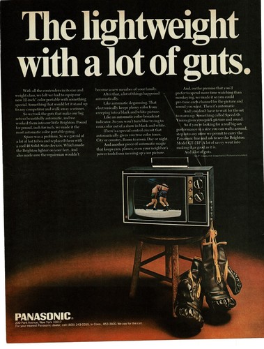1968 PANASONIC Brighton CT-21P Portable Color TV Television Vintage ...