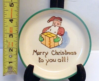 Christmas HOLLAND SANTA CLAUS Candy Nut Dish Bowl Plate Artist Signed ...