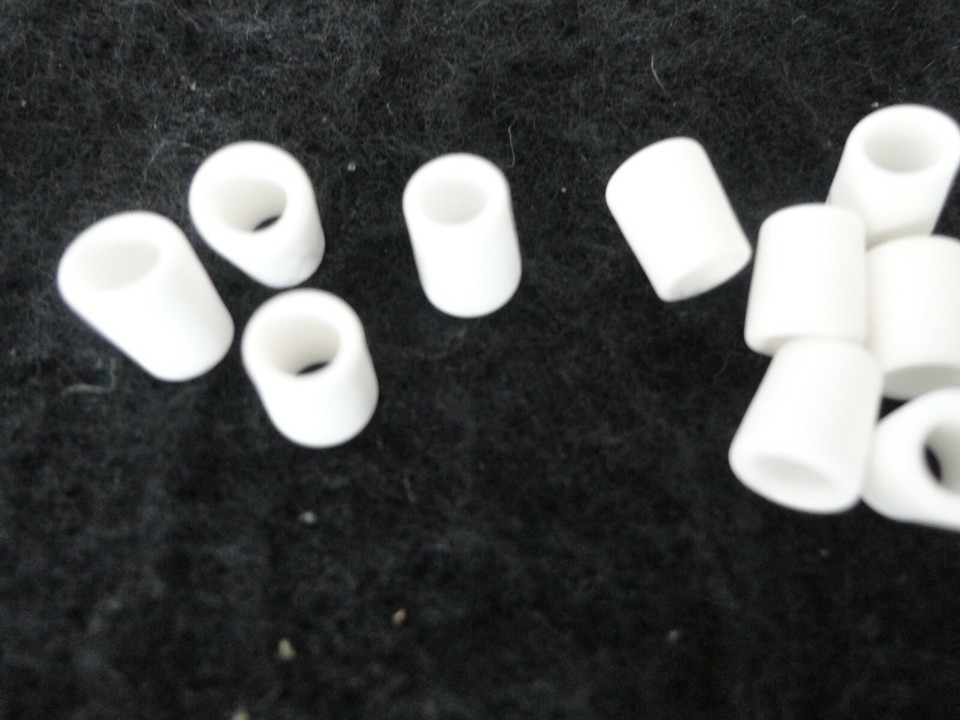 ONE DOZEN HIGH PURITY ALUMINA CERAMIC SHORT TAPERED TUBE SPACER BUSHING ...