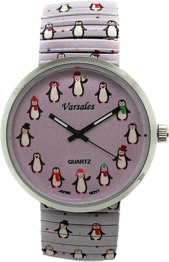 Penguin Watch Lavender Violet Adorable Penguins Quartz Fun Stretch | eBay