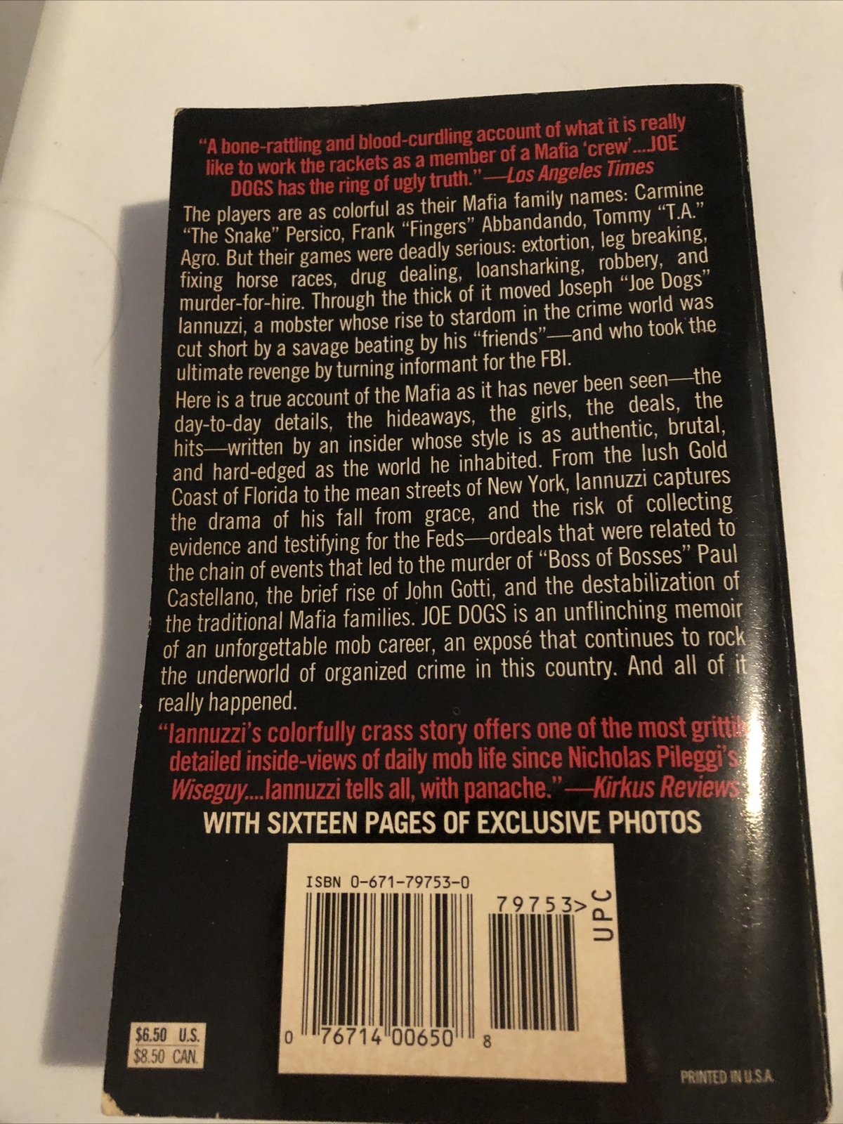 Joe Dogs : The Life and Crimes of a Mobster by Joseph Iannuzzi 1991 ...