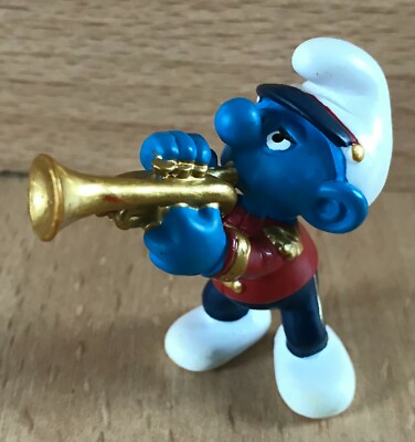 FIGURINE SCHTROUMPF SMURF schleich 20479 LE MUSICIEN DE FANFARE LA ...