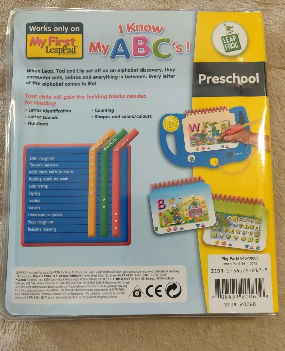 Leap Frog My First LeapPad: I Know My ABCs Interactive Book & Cartridge ...