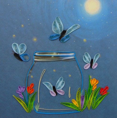 Fireflies Quilling Greeting Card - Unique Dedicated Handmade Art | eBay