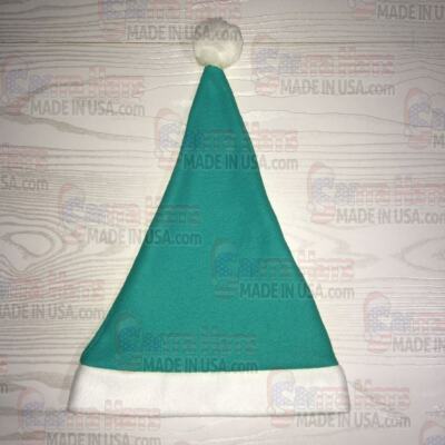 100% MADE IN USA Fleece Teal Santa Hat NOT FELT | eBay