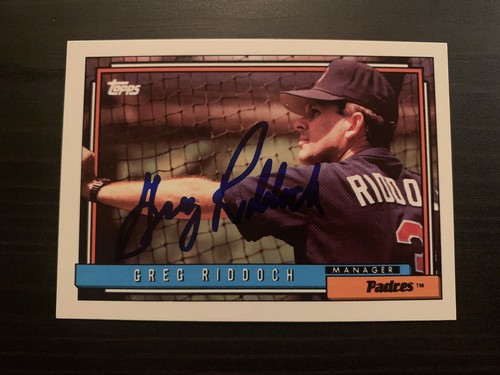 1992 Topps #351 Greg Riddoch San Diego Padres Signed Card Autographed ...