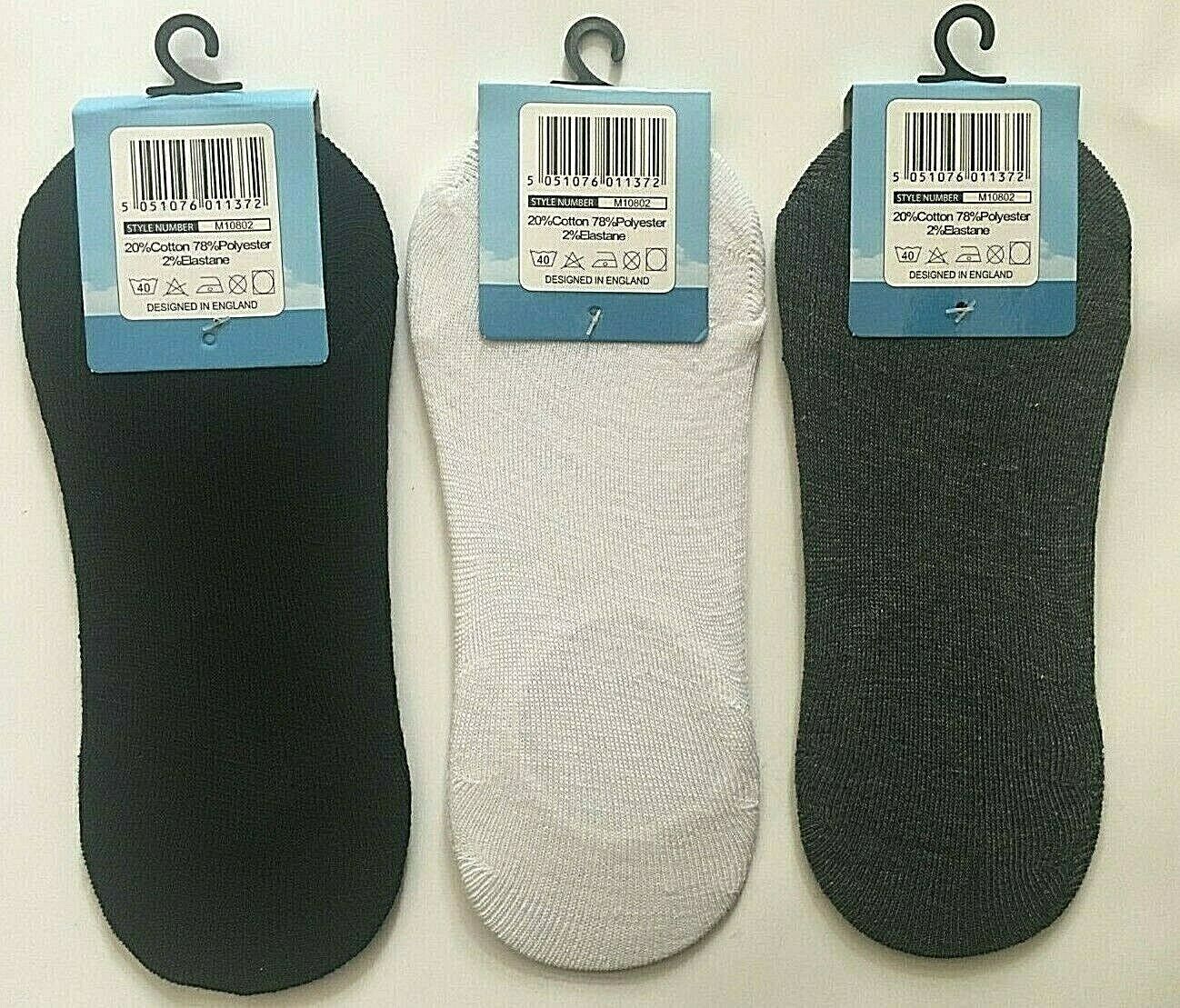 Mens Invisible Trainer Socks No Show Shoe Liner Anti Slip Comfort Socks ...
