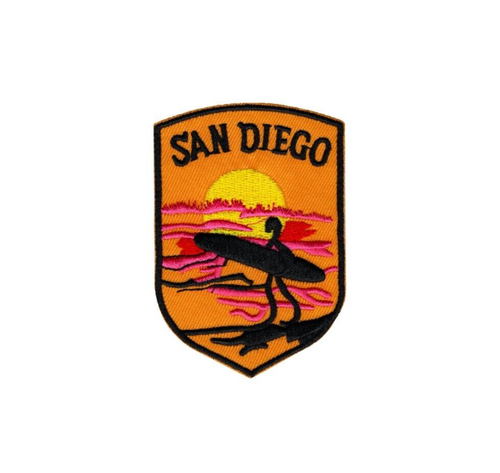 San Diego California surf surfing sunset embroidered iron on sew on ...