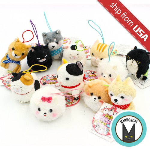 Lot 3x Japan AMUSE Puchimaru Wan Nyan All Stars Mascot Plush Phone ...