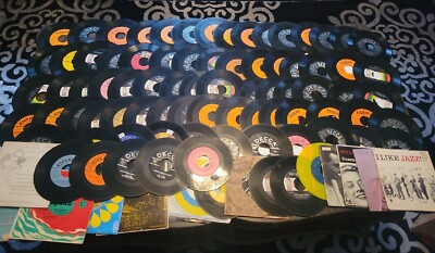 100 Vinyl Records 7" 45s RPM Vintage Lot #2 Craft | eBay