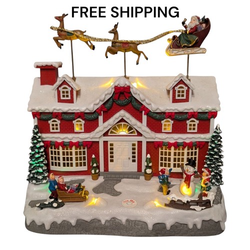 Eluceo In Motion Animated Lighted Musical Christmas House Santa ...