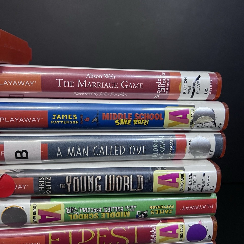 Lot of 16 Assorted Audio Books EX-Library Mp3 & CD Style Audio books ...