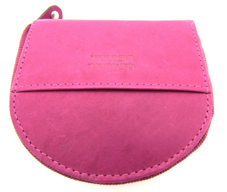 Unisex Real Premium Soft Leather Coin Pouch Zip Around Wallet Purse ...