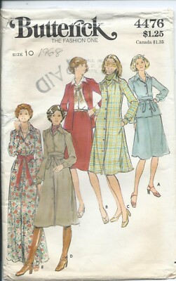 B 4476 sewing pattern 70's Fab DRESS in 3 lengths TOP SKIRT Obi SASH ...