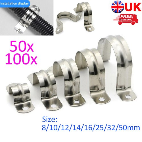 Bulk U Bracket Tube Strap Cable Conduit Clamp Clip Hanger Pipe Saddle ...