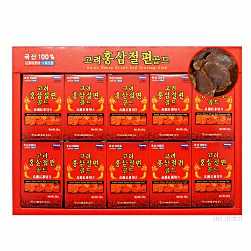 Korean Red Ginseng Gold Root Honeyed Sliced ( 20g x 10ea) 200g Saponin ...