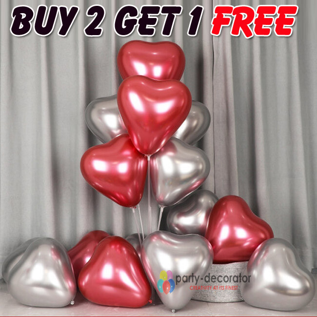 100 LOVE HEART SHAPE BALLOONS Wedding Party Romantic baloon Birthday ...
