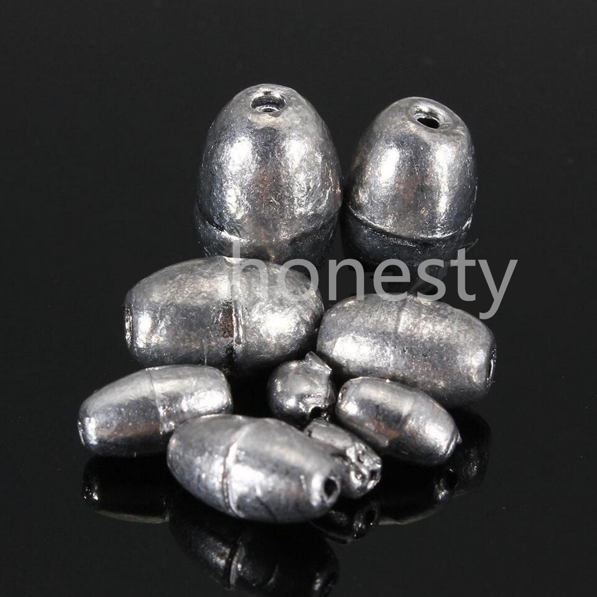 50pc Olive Shape Weights Lead Sinkers Pure Lead Making Sea Fishing ...