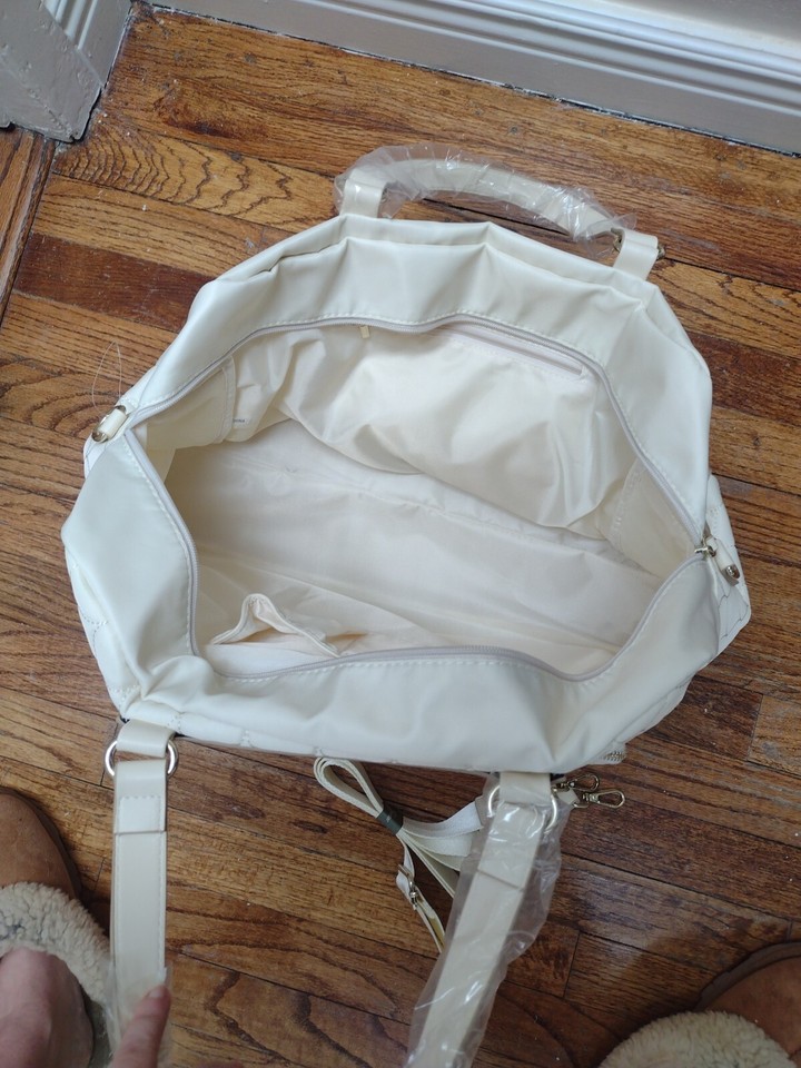 Bella Russo Large Weekender Duffle Bag Cream 17.7” X 13” New With Tag ...