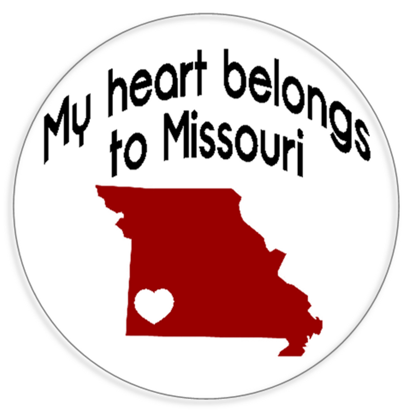 My Heart Belongs To Missouri - 10 Pack Circle Stickers 3 Inch - State ...