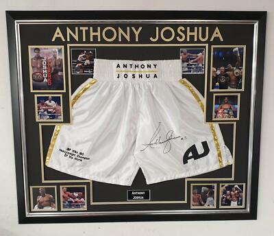 Anthony Joshua Signed SHORTS Trunks Autographed Framed Display | eBay