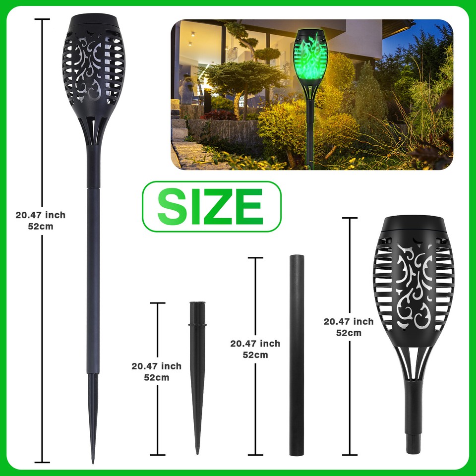 Solar Lights Outdoor with Flickering Flame Solar Torch Light Solar ...