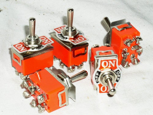 5 NEW TOGGLE SW DPDT ON-OFF-MOMENTARY MOM SWITCH 15 AMP 15A ON-CENTER ...