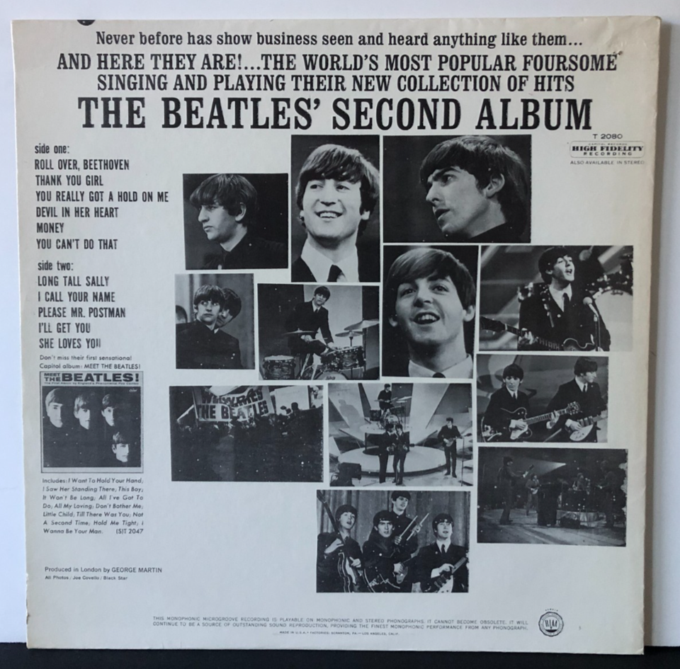 BEATLES SECOND ALBUM 1964 Capitol Mono MR3A HAS TIMES + BMI for SLY ...