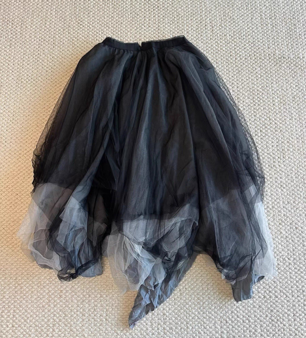 Marc Le Bihan Black Gradient Chiffon Skirt 34 Size - Gem