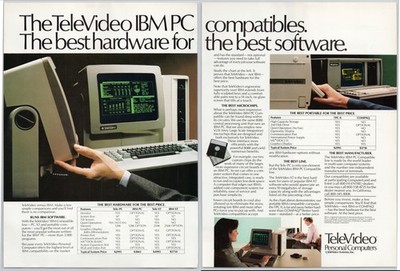 TeleVideo IBM PC Computer XT 8088 Personal Computers 1984 Vintage Print ...