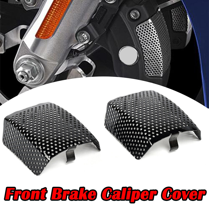 Black Front Brake Caliper Insert Set For Harley Touring Road King FLHR ...