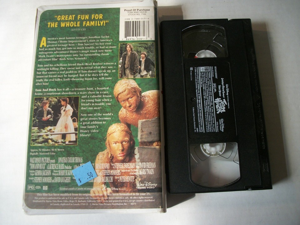 Tom and Huck (VHS, 1996, Clam Shell) Jonathan Taylor Thomas ...