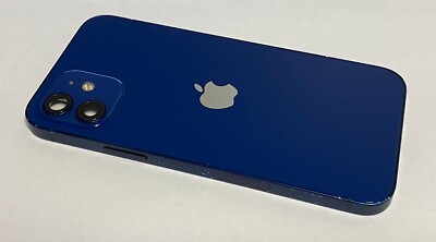 Apple iPhone 12 Genuine Blue Housing Frame Back Cover w/ Small Parts ...
