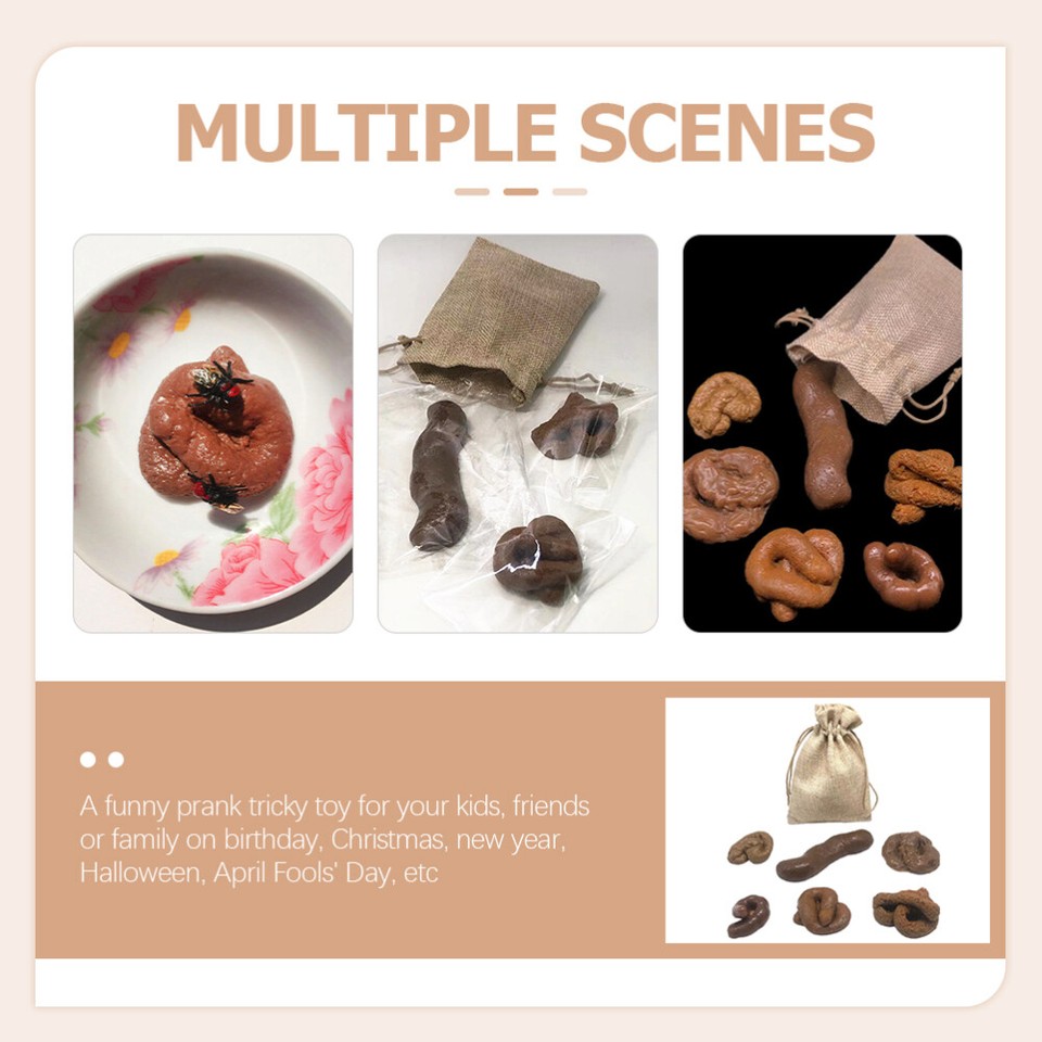 6 Pcs Simulated Soft Stool Toys Mother Child Halloween Bulk Poop Prank ...