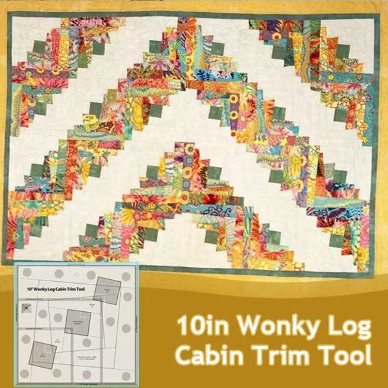 Wonky Log Cabin Trim Tool Quilting Template Patchwork Sewing DIY Ruler ...