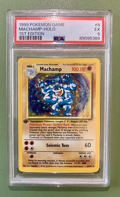 Machamp 1st Edition Holo #8/102 – PSA 5 – WOTC Vintage 1999 Pokémon ...