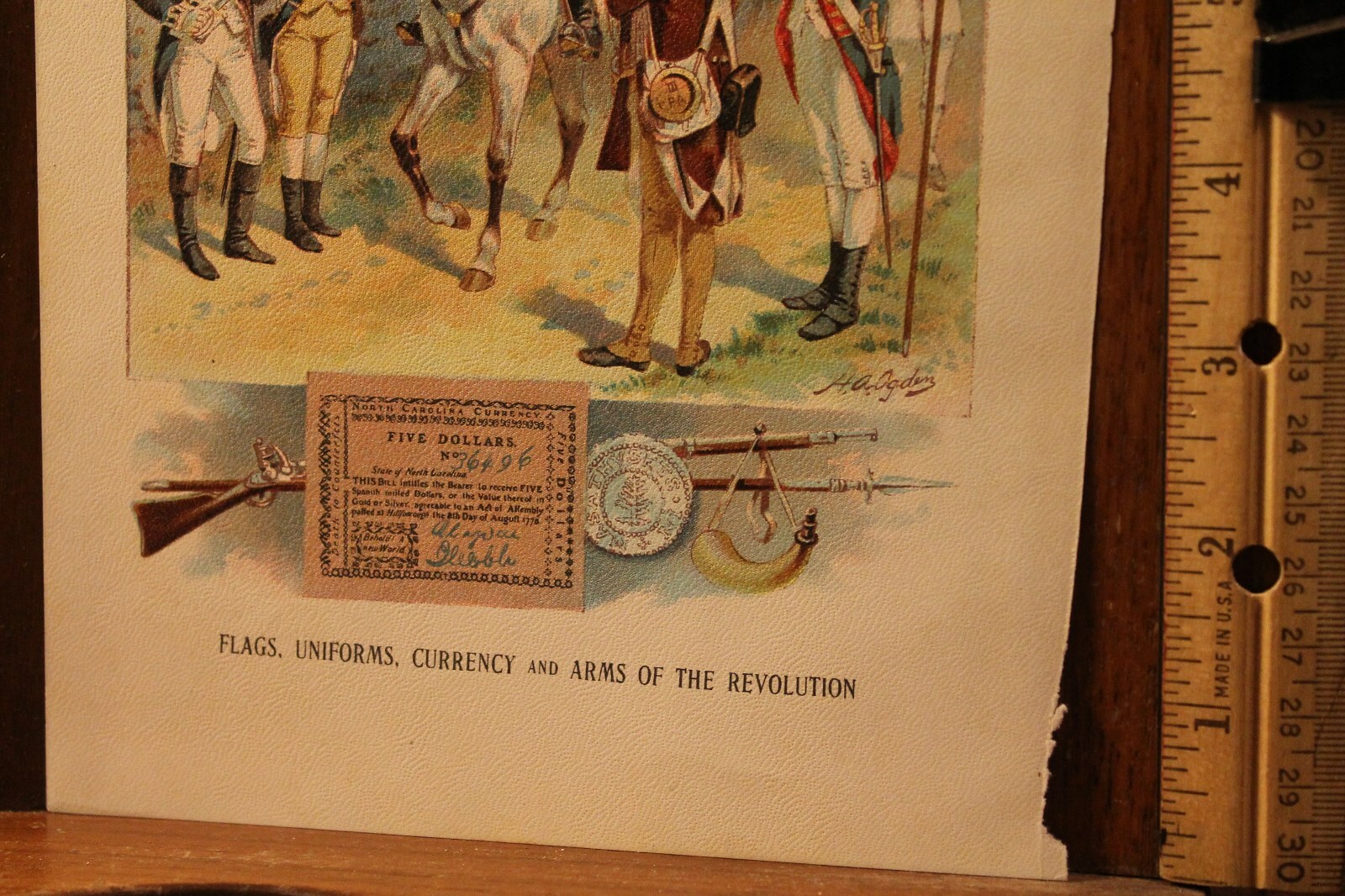 Antique Victorian Era George Washington Chrome Litho Arms Flags US ...