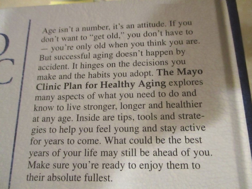 Mayo Clinic Plan for Healthy Aging Edward T. Creagan (2006) HC ...