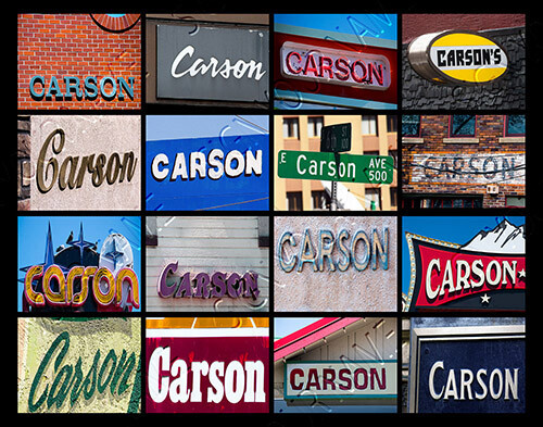 CARSON Name Poster featuring photos of actual signs | eBay