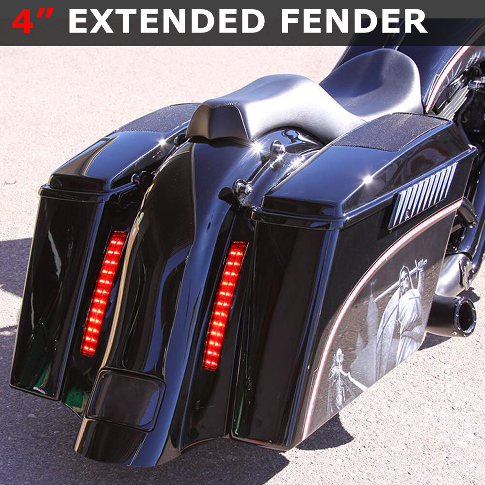 CVO 4" Extended Rear Fender w LED Light for 93-08 Harley Road King ...