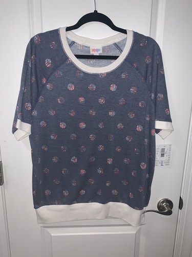 Lularoe Jane Large L Blue Background American Flag W/white Trim ...