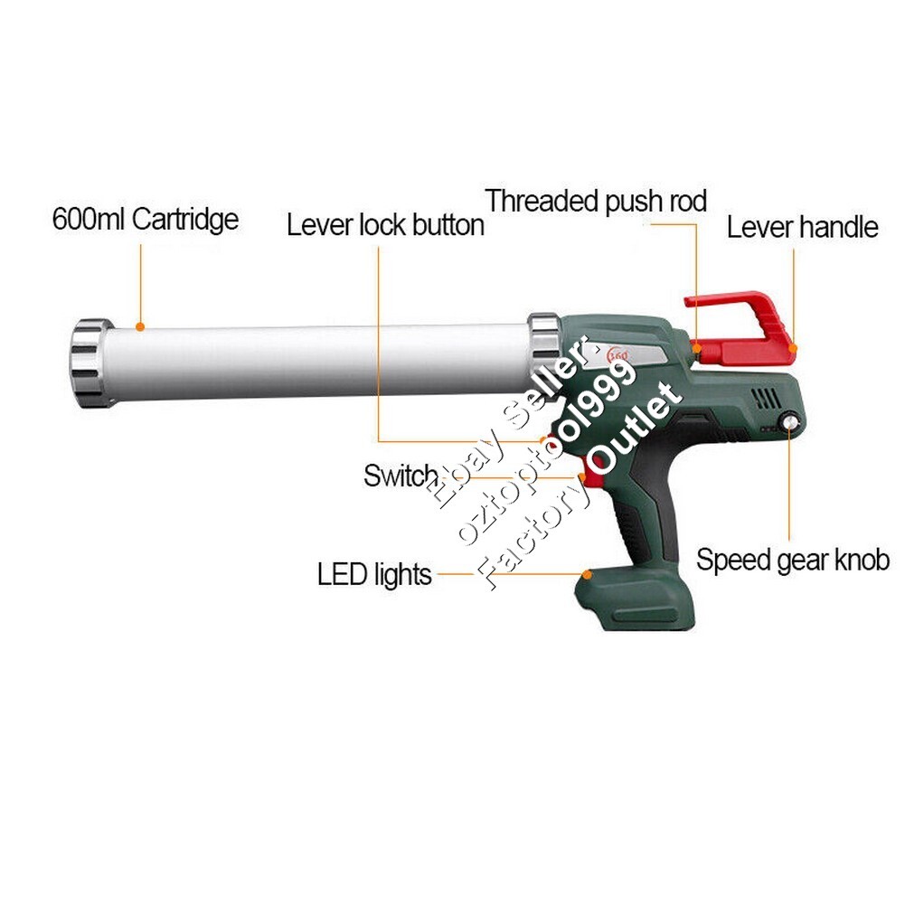 Cordless Caulking Gun Sealant Guns 300/600ML Silicon For Makita 18V ...