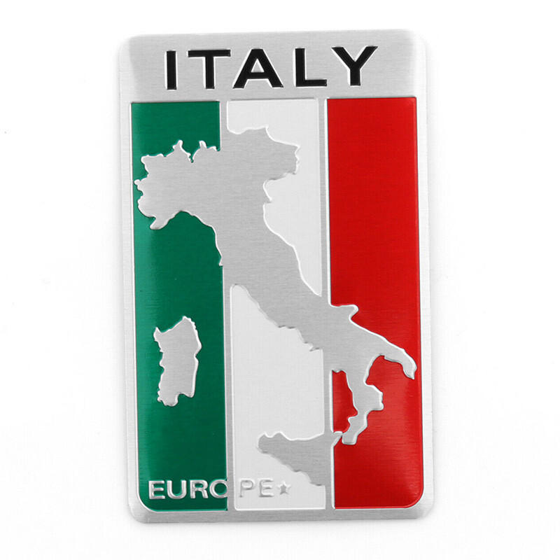 Aluminum 3D Metal ITALY Italian Flag Sticker Emblem Badge Decal Car ...