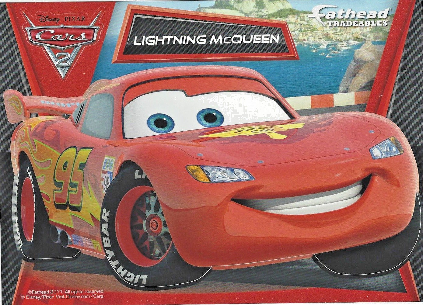 FINN McMISSILE DISNEY PIXAR CARS 2 FATHEAD TRADEABLES REMOVABLE STICKER ...