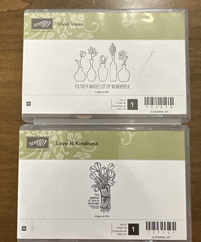 Stampin' Up! Vivid Vases & Love Is Kindness Wood Mount Rubber Stamps | eBay