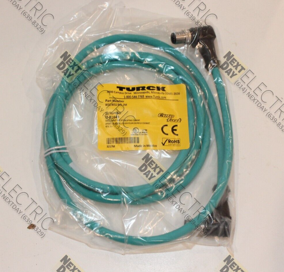 Turck, WSS WSS 841-2M, U-03849, Right Angled 8 pin M12 Eurofast Male ...