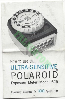 Vintage Polaroid Exposure Meter 625 Manual | eBay