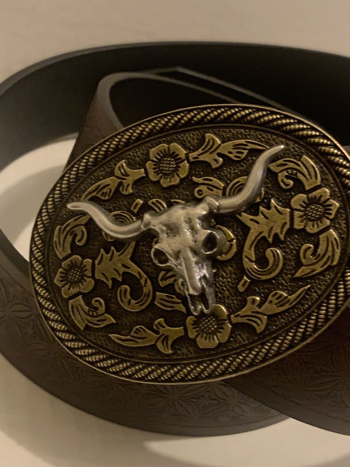 Unisex belt buckle Rodeo Bull Horns 50 Inches Western Belt | eBay