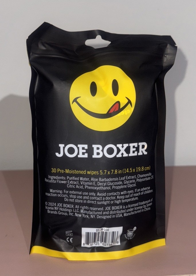 Joe Boxer Flushable Wipes with Vitamin E & Aloe Travel Friendly 30 Ct ...